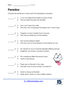 Paradox Worksheets - 15 Worksheets.com