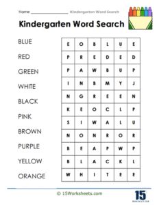 Kindergarten Word Search Worksheets | Vocabulary & Word Skills - 15 ...