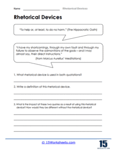 Rhetorical Devices Worksheets - 15 Worksheets.com