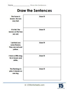 Draw the Sentences Worksheets | Illustrate Language - 15 Worksheets.com