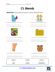 CL Blends Worksheets - 15 Worksheets.com