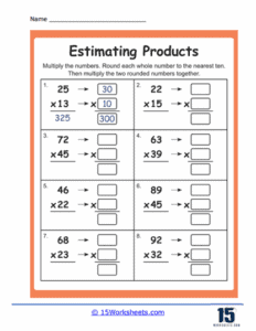 Estimating Products Worksheets - 15 Worksheets.com