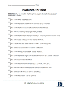 Bias Worksheets - 15 Worksheets.com