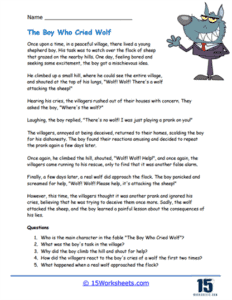 Fable Comprehension Worksheets | Character, Plot & Morals - 15 ...