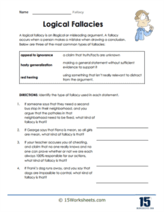 Fallacy Worksheets - 15 Worksheets.com