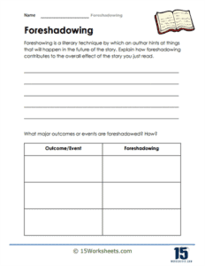 Foreshadowing Worksheets - 15 Worksheets.com