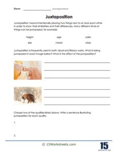 Juxtaposition Worksheets - 15 Worksheets.com