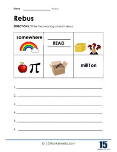 Rebus Worksheets - 15 Worksheets.com
