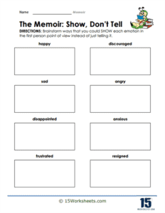 Memoir Worksheets - 15 Worksheets.com