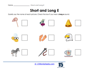 Short and Long E Worksheets | Distinguishing Sounds - 15 Worksheets.com