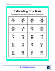 Estimating Fractions Worksheets - 15 Worksheets.com
