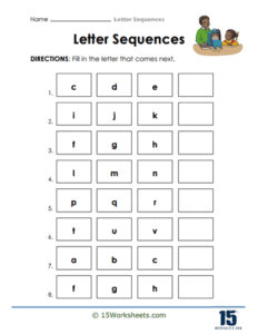 Letter Sequence Worksheets | Boost Literacy Skills - 15 Worksheets.com