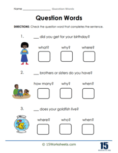Question Words Worksheets | Usage & Formation Practice - 15 Worksheets.com