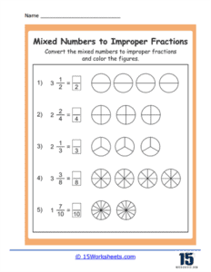 Mixed Numbers to Improper Fractions Worksheets - 15 Worksheets.com