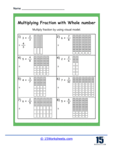 Multiplying Fractions with Whole Numbers Worksheets - 15 Worksheets.com