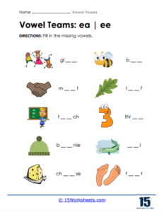 Vowel Teams Worksheets | Phonics Skills - 15 Worksheets.com