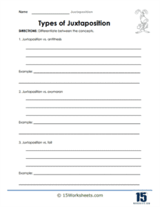 Juxtaposition Worksheets - 15 Worksheets.com