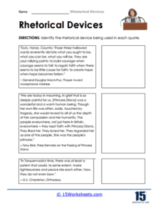 Rhetorical Devices Worksheets - 15 Worksheets.com