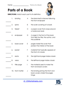 Parts of a Book Worksheets - 15 Worksheets.com