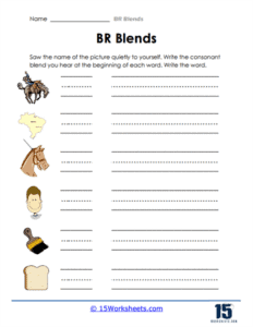 BR Blends Worksheets - 15 Worksheets.com