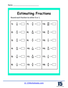 Estimating Fractions Worksheets - 15 Worksheets.com