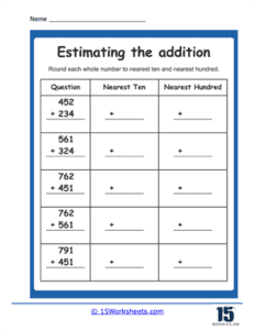 Estimating Sums Worksheets - 15 Worksheets.com