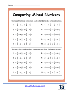 Comparing Mixed Numbers Worksheets - 15 Worksheets.com