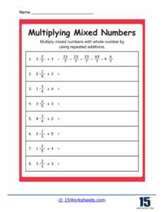 Multiplying Mixed Numbers Worksheets | Fractions Made Easy - 15 ...