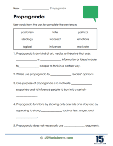 Propaganda Worksheets | Literary Devices - 15 Worksheets.com