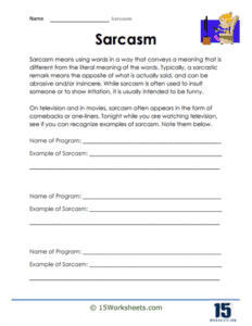 Sarcasm Worksheets - 15 Worksheets.com