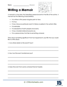 Memoir Worksheets - 15 Worksheets.com