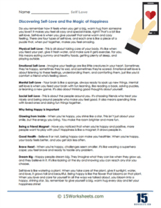 Self Love Worksheets | Personal Skills - 15 Worksheets.com
