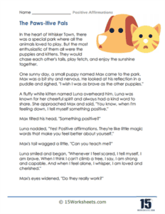 Positive Affirmations Worksheets | Mindset Series - 15 Worksheets.com