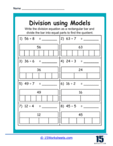 Division Using Models Worksheets - 15 Worksheets.com