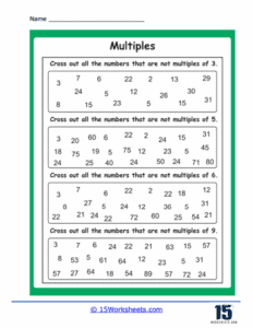 Multiples Worksheets | Patterns in Factors - 15 Worksheets.com