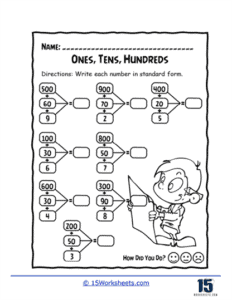 Ones, Tens, Hundreds Worksheets | Place Value Exercises - 15 Worksheets.com