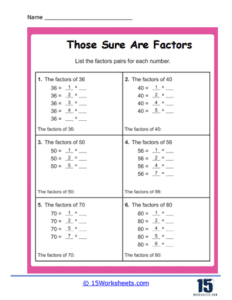 List All Factors Worksheets | Free Printable Practice- 15 Worksheets.com