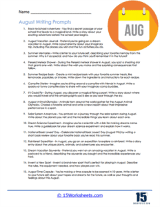 Months of the Year Writing Prompts | Inspirational Thoughts - 15 ...