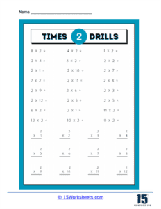 2 Times Tables Worksheets - 15 Worksheets.com