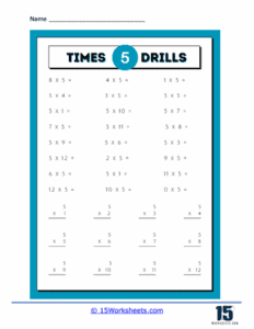 5 Times Tables Worksheets - 15 Worksheets.com