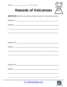 Volcanoes Worksheets | Eruptions, Types & Components - 15 Worksheets.com