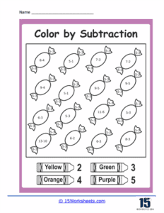 Color By Subtraction Worksheets - 15 Worksheets.com