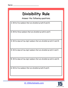 Divisibility Rules Worksheets - 15 Worksheets.com