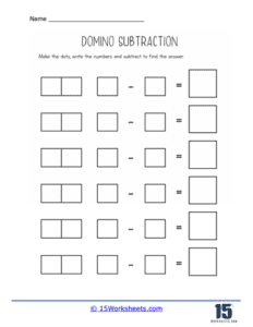 Domino Subtraction Worksheets - 15 Worksheets.com