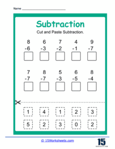 Subtract Within 10 Worksheets - 15 Worksheets.com