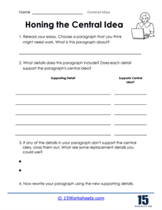 Central Ideas Worksheets - 15 Worksheets.com