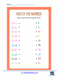3 Times Tables Worksheets - 15 Worksheets.com