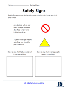 Safety Signs Worksheets | Daily Life Skills - 15 Worksheets.com