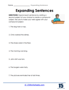 Expanding Sentences Worksheets - 15 Worksheets.com