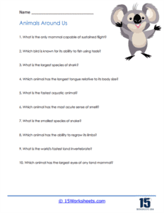 Animals Worksheets - 15 Worksheets.com